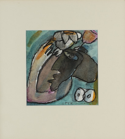 CAMILLA PYK. Komposition, akvarell, signerad. Konst - Måleri - Auctionet