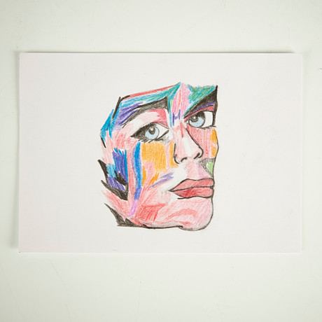 HEMLIG KONSTNÄR. "Longing" drawing, signed and titled on verso. Art ...