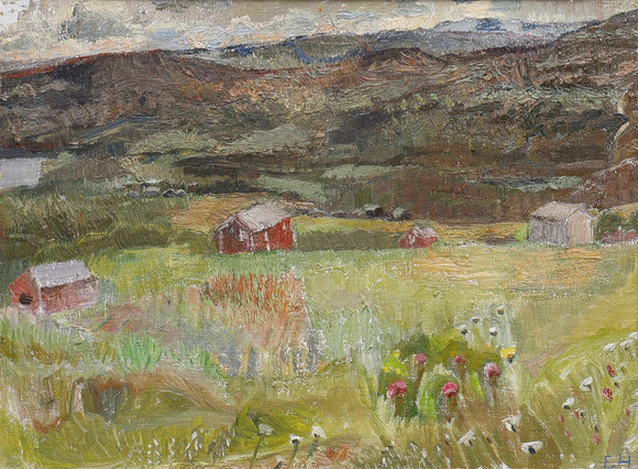 EBBA HAMMARSKIÖLD. "FLOWERING VILLAGE". Art - Paintings - Auctionet