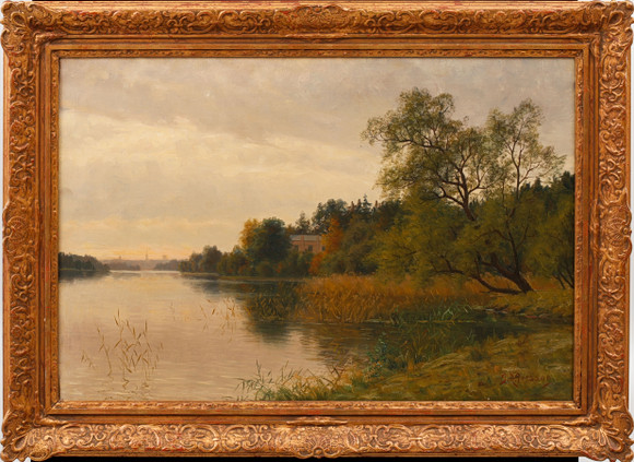 PETER ADOLF PERSSON. sjömotiv, olja på duk, signerad P.A Persson. Konst ...