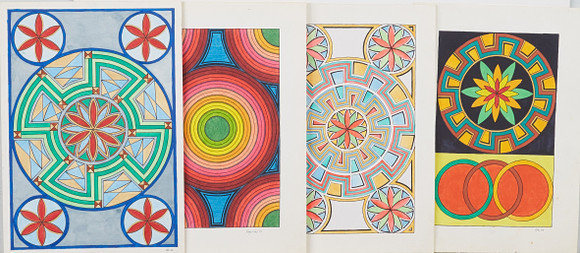 GEORG LAW. Kompositioner, 29 st, gouache, delvis signerad och daterad ...