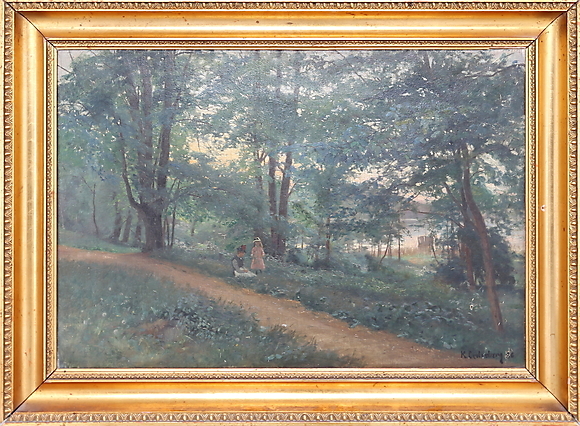 KARL CEDERBERG. "Spring day in Haga", oil on canvas, signed and dated K ...
