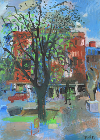 LARS HERDER. Helsingborgsmotiv, olja på pannå, signerad Herder. Konst - Måleri - Auctionet