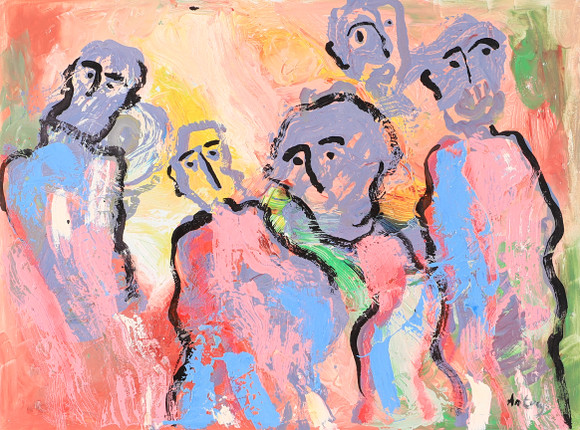 IMRE ANTONYI. 5 figurer, olja på duk, signerad Antonyi. Konst - Övrigt ...