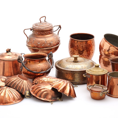 COPPER OBJECTS, partly miniatures, 19th/20th century. Silver & Metals ...