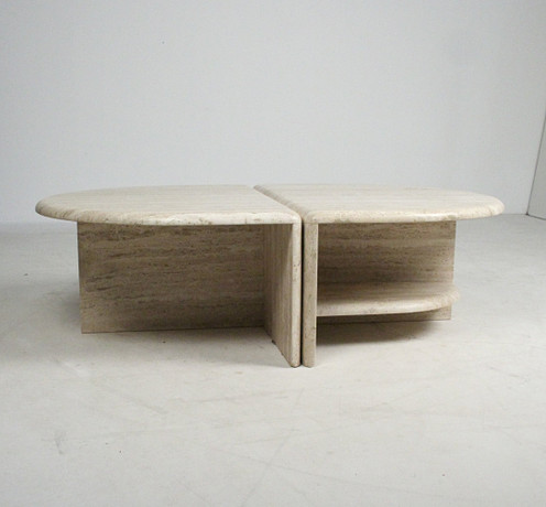 Travertine nesting table / coffee table. Furniture - Tables - Auctionet