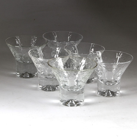 GÖRAN WÄRFF. 6 pcs., cocktail glass, "Rustica", Pukeberg. Glass ...