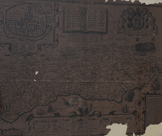 JODOCUS HONDIUS. map, Sussex, 17th century. Books, Maps & Manuscripts ...