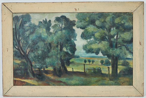 OLEG ZINGER. Painting, landscape with deciduous trees. Art - Paintings ...