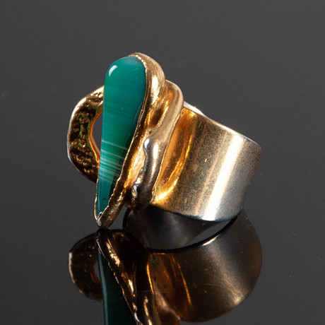 JACOB HULL RING. Danmark, guldpläterad, jade. Smycken & Ädelstenar ...