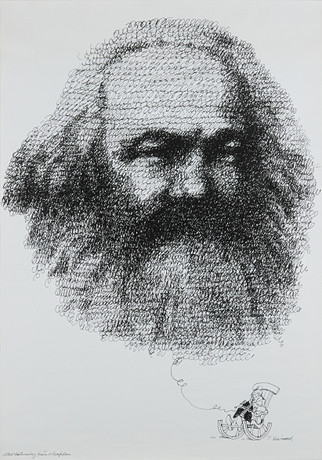 KARL MARX, poster av T. Lindmark, 1960/70-tal. Konst - Grafik - Auctionet