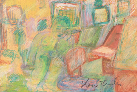 LARS HERDER. Interior with woman, drawing, signed. Art - Drawings ...
