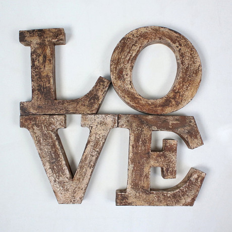 'LOVE', after Robert Indiana, letters, tin. Art - Other - Auctionet