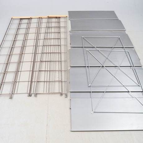 HYLLOR, 2 sektioner,metall / trä. Möbler - Skåp & Hyllor - Auctionet