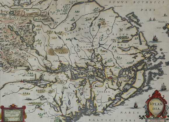 MAP OF UPLAND, colored copper engraving. Books, Maps & Manuscripts ...