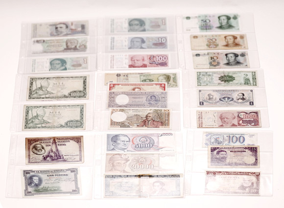 COLLECTION OF BANKNOTES, different parts of the world. Coins, Medals ...