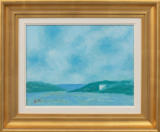 STELLAN MÖRNER. Landskap med vitt hus, olja på duk, signerad SM. Konst ...