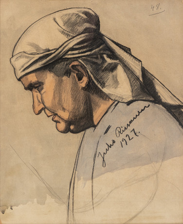 JUHO VILHO RISSANEN (1873-1950). Portrait of a harvester. Art ...