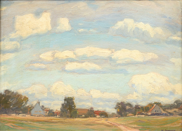 HERBERT KURON (1888-1951). "Dorf im Riesengebirge", oil on Board ...