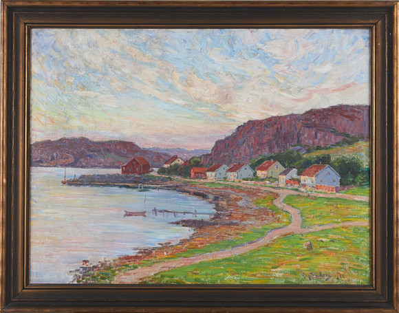 ANTON GENBERG. "Evening mood Fjällbacka", oil painting on canvas ...