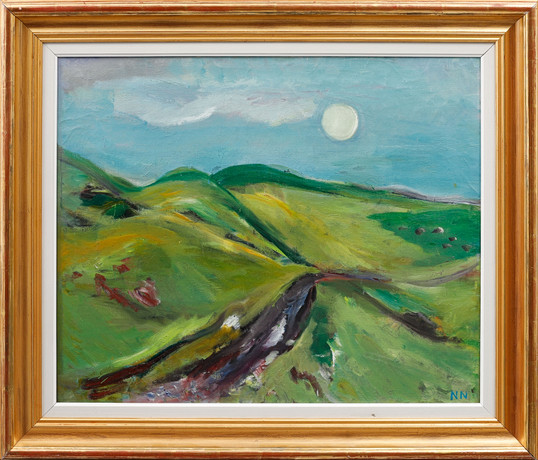 NILS NILSSON. "Landscape". Oil on canvas, stamp signed. Art - Paintings ...