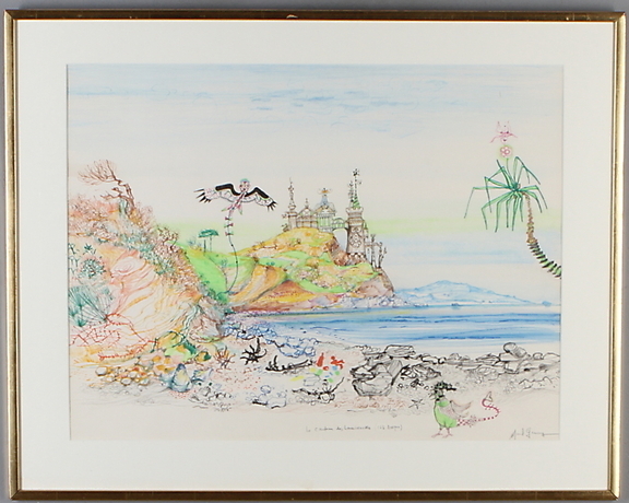 MARCEL GENAY. "Le chateau des Laminacks" ?, mixed media, signed. Art ...