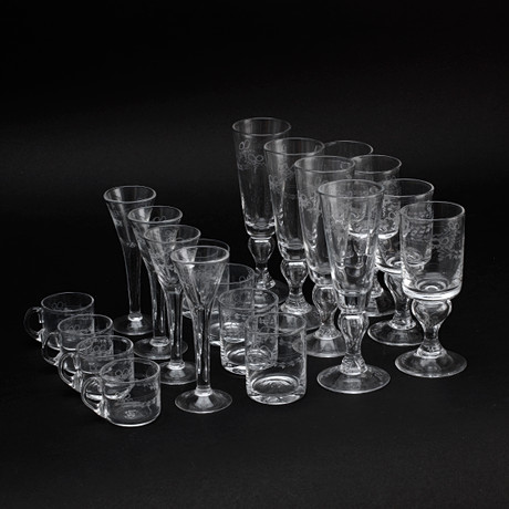 TABLEWARE, glass, "Antique", 41 pieces, Reijmyre. Glass - Utility glass ...