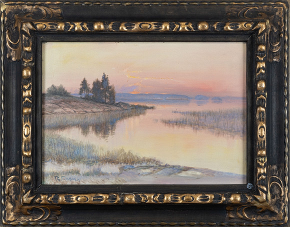 T. G. TUHKANEN. Iltarusko, signeerattu, öljy kankaalle. Taide - Maalaus ...