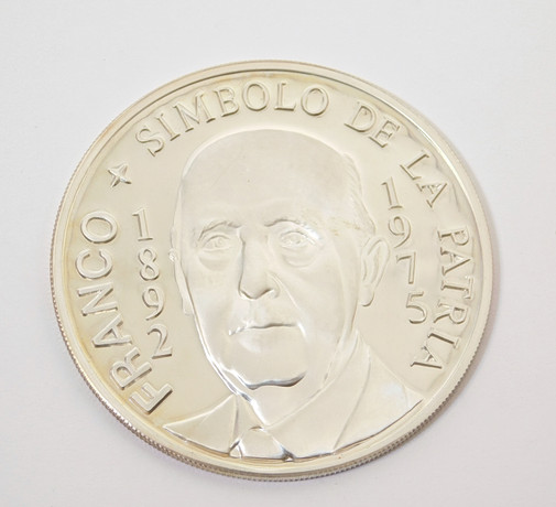 COIN "FRANCO, SYMBOL OF THE HOMELAND, 1975" IN SILVER. Coins, Medals ...