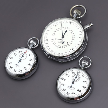 STOPWATCH, 3 pcs, among other things Chronometer Stockholm, Swiss Made ...
