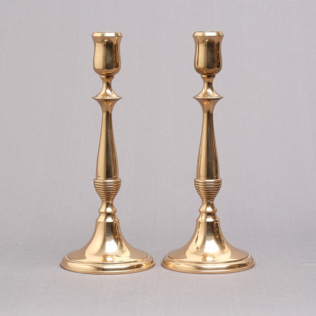 LJUSSTAKAR, 1 par, mässing, Ystad Metall, 1900-tal. Belysning & Lampor ...