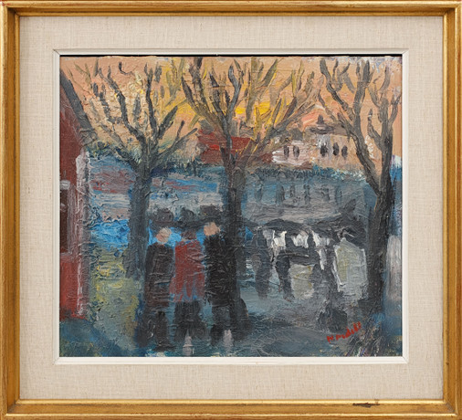 ESKIL NORDELL. "Boxholms torg", oil on Board, signed. Art - Paintings ...