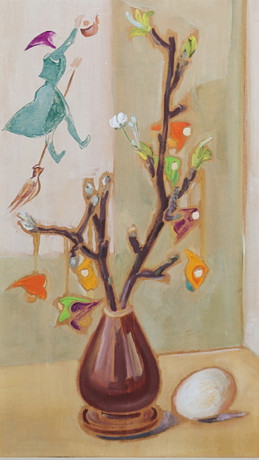 CARL MAGNUS FRANKLIN. Easter. Oil on Board, signed and dated on verso ...