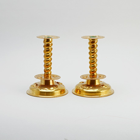 VELAS, pareja, estilo barroco, J. Bratt, Jönköping. Alrededor de 1900 ...