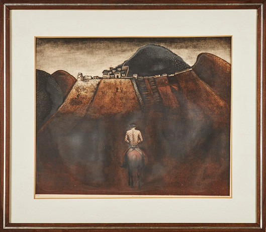 EMIR DRAGULJ. "Konjanik" (the bail), aquatint etching, signed and ...