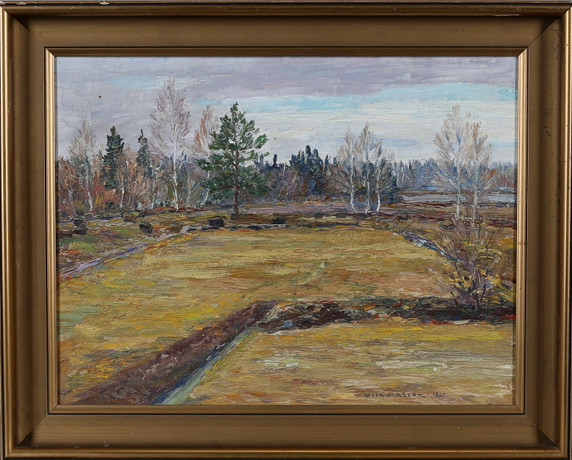 WILHELM MATTON (1901-1971). Oils on canvas or Board, crow motif and ...