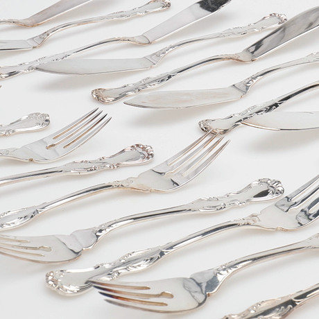 FISH CUTLERY SET, "PRINS ALBERT", 24 PIECES. Silver & Metals - Silver ...