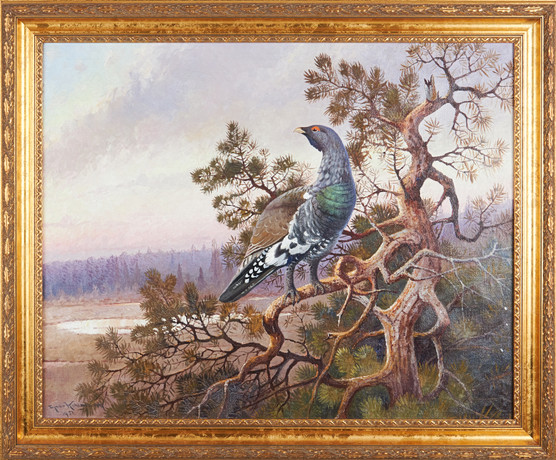 EJNAR KOHLMANN. motif of deer, oil on canvas, signed and dated Ejnar ...