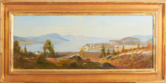 OIDENTIFIERAD KONSTNÄR. Insjölandskap, oil on canvas, signed, possibly ...
