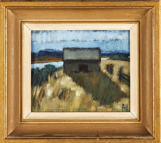 BERTA HANSSON (1910-1994), "Gammal lada", olja på duk, monogramsignerad ...