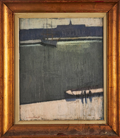 GORDON MACFIE. ship at port, oil on canvas, signed. Art - Paintings ...