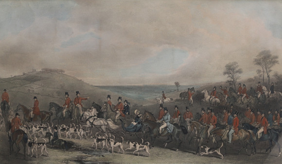 ENGLISH SCHOOL, MID 19TH CENTURY. HUNTING SCENE, QUEEN VICTORIA IN A ...