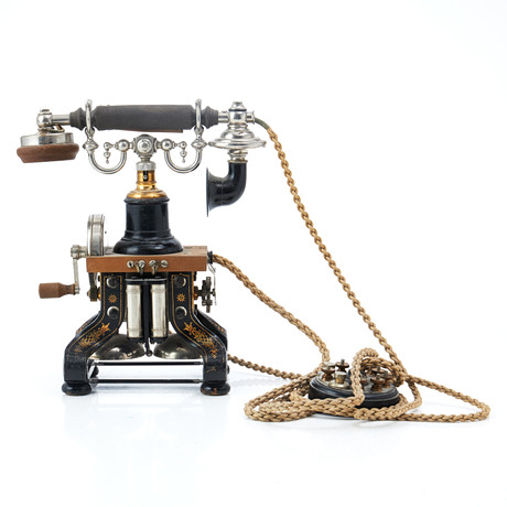 DESK PHONE, late 19th century, LM Ericsson, Dachshund, black lacquered ...