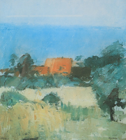 GUSTAV ARNE. Coastal part from Arild, color lithograph, signed G. Arne ...