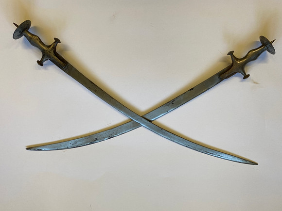 A PAIR OF INDIAN 'TULWAR' TYPE SWORDS. Weapons & Militaria - Edged ...