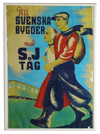 POSTER, SJ Advertising, "To Swedish villages with SJ train", 1940s. Art ...