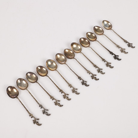 MOCKASKEDAR, 12 stycken, GEWE, silver, 1944. Silver & Metall - Silver ...