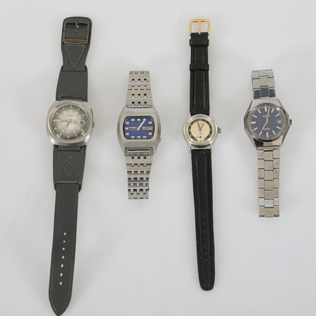 WATCH, 4 pieces, Lagonda, Citizen, Tevomatic, Technos. Clocks & Watches ...