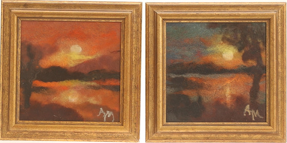 ANN MARIE STENSTRÖM. Ulltavlor, 2 stycken, monogramsignerade. Konst ...