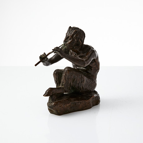 ELNA BORCH (1869-1950). Skulptur, Satyr, signerad i gjutningen. Konst ...